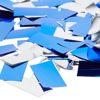 Relaxdays 5er Set Party Popper 40 cm, Blau Silber, 6-8m Effekth&ouml;he, Hochzeit, Geburtstag, Karneval, bunter Konfettiregen, blau