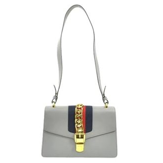 Gucci Pre-owned Cuir sacs-gucci - Femme - Pre-owned - Gris - Taille: ONE Size