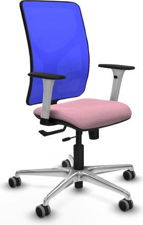 Piqueras y Crespo B&uuml;rostuhl aus Parkett mit wei&szlig;en und schwarzen Armlehnen, h&ouml;henverstellbare Lendenwirbelst&uuml;tze, ausgestattet mit Syncro/Traslack und Schneideschaum, B