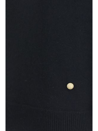 Balmain Womens Sweater Wool And Cashmere Black Merino Shirt