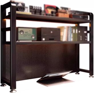 Generic Schreibtisch Stecktafel Gestell aus Metall, Raumsparend und for Computer-Monitore geeignet, for Home Office, Dormitory und das Zuhause(Black,135x25x97