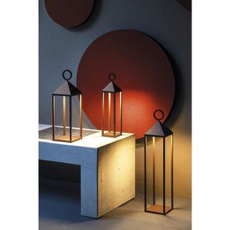 Rossini Illuminazione Lanterne Pic Nic led moderne 2,2 w IP54 rechargeable et dimmable h. Corten 67 cm
