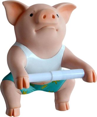 Generic Papierrollenhalter in Schweineform - Toilettenpapierhalter zur Wandmontage in Schweineform, Haushaltspapierhandtuchhalter | Handtuchhalter ohne Lochen
