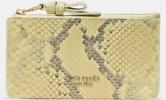 Kate Spade New York Kate Spade Loop Kartenetui Mit Rei&szlig;verschluss In Schlangenpr&auml;gung f&uuml;r Frauen in Blasses Zitronengelb | Leder