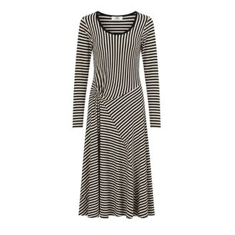 Mads Norgaard Severa Kleid Streifen - - Dresses - Damen - Schwarzk - L