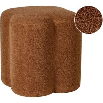 Beliani Pouf en Boucl&eacute; en Forme de Tr&egrave;fle Accessoire Meuble de Salon Chambre Marron Dor&eacute; Mancos