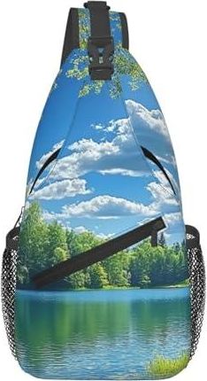 Generic Spring Blue Skies And Sunshine Sac &agrave; bandouli&egrave;re pour la p&ecirc;che en plein air Sac &agrave; bandouli&egrave;re Sac &agrave; dos de voyage Sac &agrave; dos &agrave; bandouli&egrave;re pour homme S