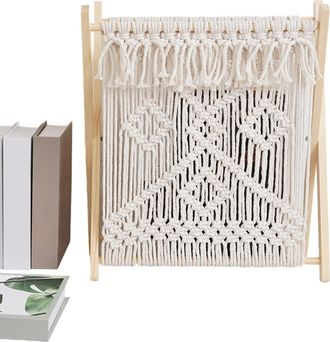 Generic Boho Buchständer | Boho Home Storage Buchkorb - Zeitungskorb, Multifunktionales Zeitungsregal