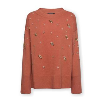 Elena Miro Pullover aus reiner Wolle mit Rundhalsausschnitt - - Knitwear - Damen - Rosa - XS