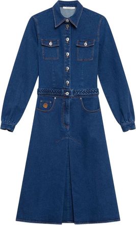 Maliparmi Jeans-Midikleid mit geflochtenem Gürtel - Blau