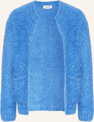 More & More More & More Bouclé-Strickjacke blau