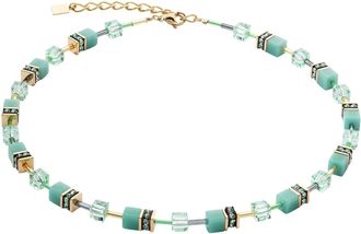 Coeur de Lion Halskette - GeoCUBE Iconic Mono Gold Halskette - Gr. unisize - in Gr&uuml;n - f&uuml;r Damen