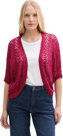 Tom Tailor Damen 1046614 Cardigan Strickjacke, 37989-Raspberry Red, XXS