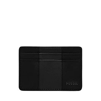 Fossil Portemonnaie pour homme Everett, cuir/PVC Trim portecarte noir 10.2 cm L x 0.6 cm W x 7.0 cm H ML4398001