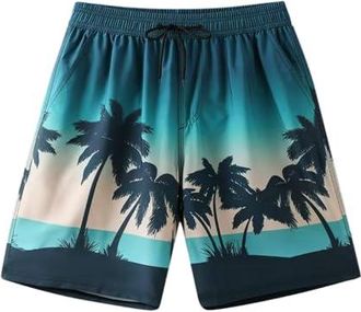 Generic HUIWDP Short de plage pour homme Style vacances Sport Cinq points Coupe ample Surf S&eacute;chage rapide avec doublure int&eacute;rieure, A14, 3XL