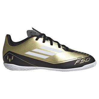 adidas Adidas Unisex-Kinder F50 Club Messi Fu&szlig;ballschuhe Indoor-Fu&szlig;ballschuhe, Gold Met Cloud White Core Black, 37 1/3 EU