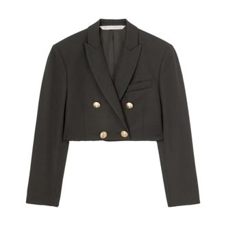 Palm Angels Stylischer- kurz geschnittener- zweireihiger Blazer - - Jackets - Damen - Schwarzk - S