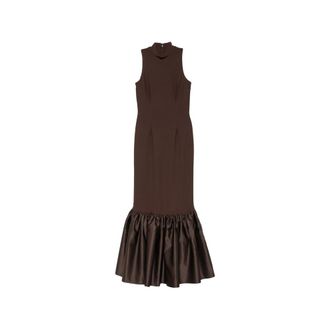 Rotate Ruffled-trim Sleeveless Maxi Dress
