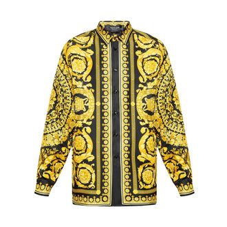Versace Seidenhemd - - Shirts - Herren - Gelb - L