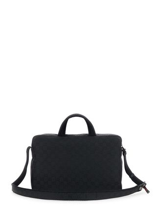 Gucci Mens Black Suitcase With Gg Motif Polyamide Luggage & Holdalls