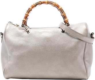 Gucci Hobo Bags - Medium Calfskin Bamboo Shopper Boston Bag - Gr. unisize - in Gold - f&uuml;r Damen