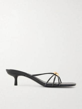 SIMKHAI Amaya Mules Aus Leder Mit Verzierung - Schwarz