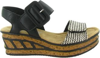 Rieker Femme, Chaussures, Noir, Taille: 40 EU 68172 Sandale compens&eacute;e