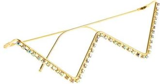 Hemoton Monture Lunettes Femme M&eacute;tal Punk sans Verres D&eacute;cor&eacute;e de Cristaux Color&eacute;s Dor&eacute;s Monture Lunettes Cristaux pour F&ecirc;te Accessoire Unique et Scintillant p