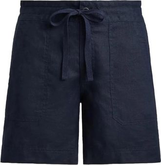 Ralph Lauren Femme, Shorts, Bleu, Taille: 34 FR Linen Drawstring Shorts