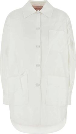Valentino Garavani Femme, Vestes, Blanc, Taille: 32 FR Veste Oversize en M&eacute;lange de Coton