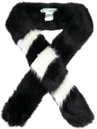 Off-white faux fur scarf - Noir