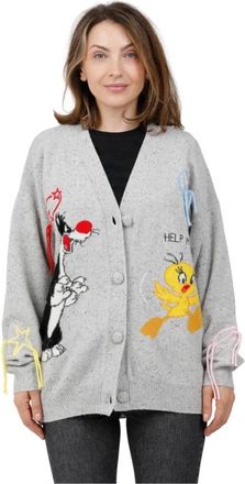 MC2 Saint Barth Femme, Pulls, Gris, Taille: 36/38 FR Cardigan Sasi Jr