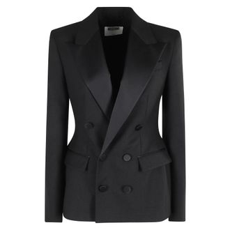 Moschino Schwarze Smokingjacke Langarm Knopfverschluss - - Jackets - Damen - Schwarzk - S