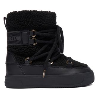 Tommy Hilfiger Schneeschuhe Tommy Hilfiger Faux Shearling Snowboot FW0FW08788 Schwarz