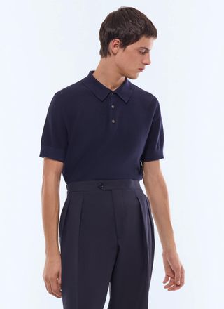 Fursac Polo point de riz en coton et cachemire - Taille XXL - Homme
