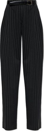Dolce & Gabbana Wollgestreifte Hose - - Trousers - Damen - Schwarzk - L