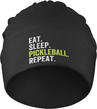 Generic Homme Femme Bonnets Tricot&eacute; Joueur De Pickleball Dr&ocirc;le, Mangeant Et Dormant Bonnet &Agrave; Revers Doux Bonnets De Ski Classique Bonnet dhiver pour Cyclisme 