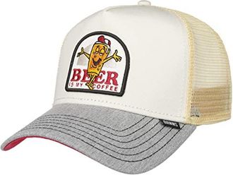 Djinns Food Beer & Coffee Grey/Heather Grey HFT Trucker Cap - One-Size 55-60