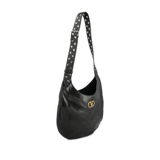 Valentino Garavani Chevron-Quilted Nappa Leather Shoulder Bag - Black