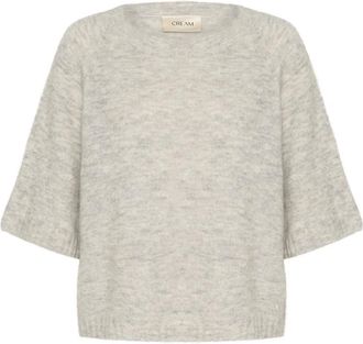 Cream Femme, Pulls, Gris, Taille: 46 FR Blouse Tricot Gris Clair Chiné