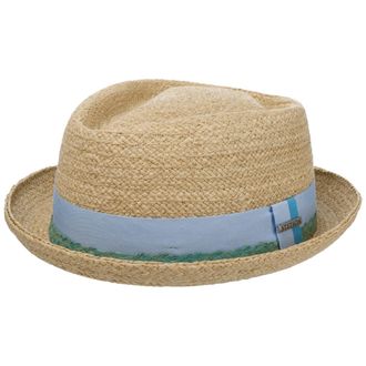 Stetson Vantella Diamond Strohhut Einfarbiger Hut mit Kontrastband Ripsbandgarnitur Unisex Fr&uuml;hjahr Sommer beige M (56-57 cm)