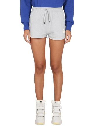 Isabel Marant Elastic Waistband Cotton Shorts - Powder