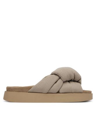 INUIKII Pantoletten Oversized Linen Knot 1004.003.0171.250 Beige