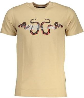 Cavalli Beige Cotton T-Shirt