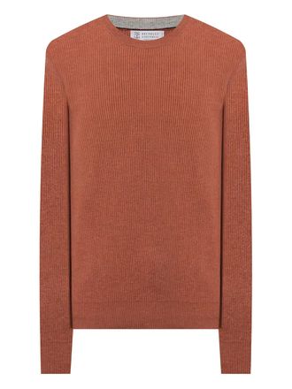 Brunello Cucinelli pull côtelé - Orange