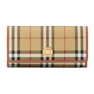 Burberry Femme, Accessoires, Beige, Taille: ONE Size Portefeuille Continental Check
