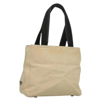 Prada Pre-owned Vintage Canvas Tote Bag - - Pre-owned - Damen - Beige - ONE SIZE