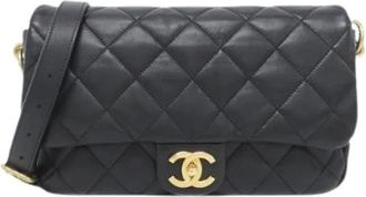 Chanel Sac bandouli&egrave;re en cuir dagneau doccasion - Femme - Pre-owned - Noir - Taille: ONE Size