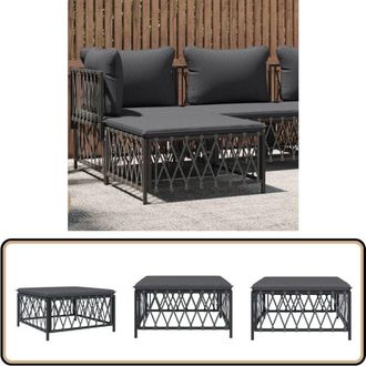 vidaXL Vidaxl - Gartenhocker mit Kissen Anthrazit Gewebe - Gartenstuhl - Lounge Chair - Outdoor Möbel - Sitzgelegenheit - Gartenlounge