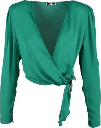 Elisabetta Franchi Femme, Blouses et Chemises, Vert, Taille: 38 FR Blouse